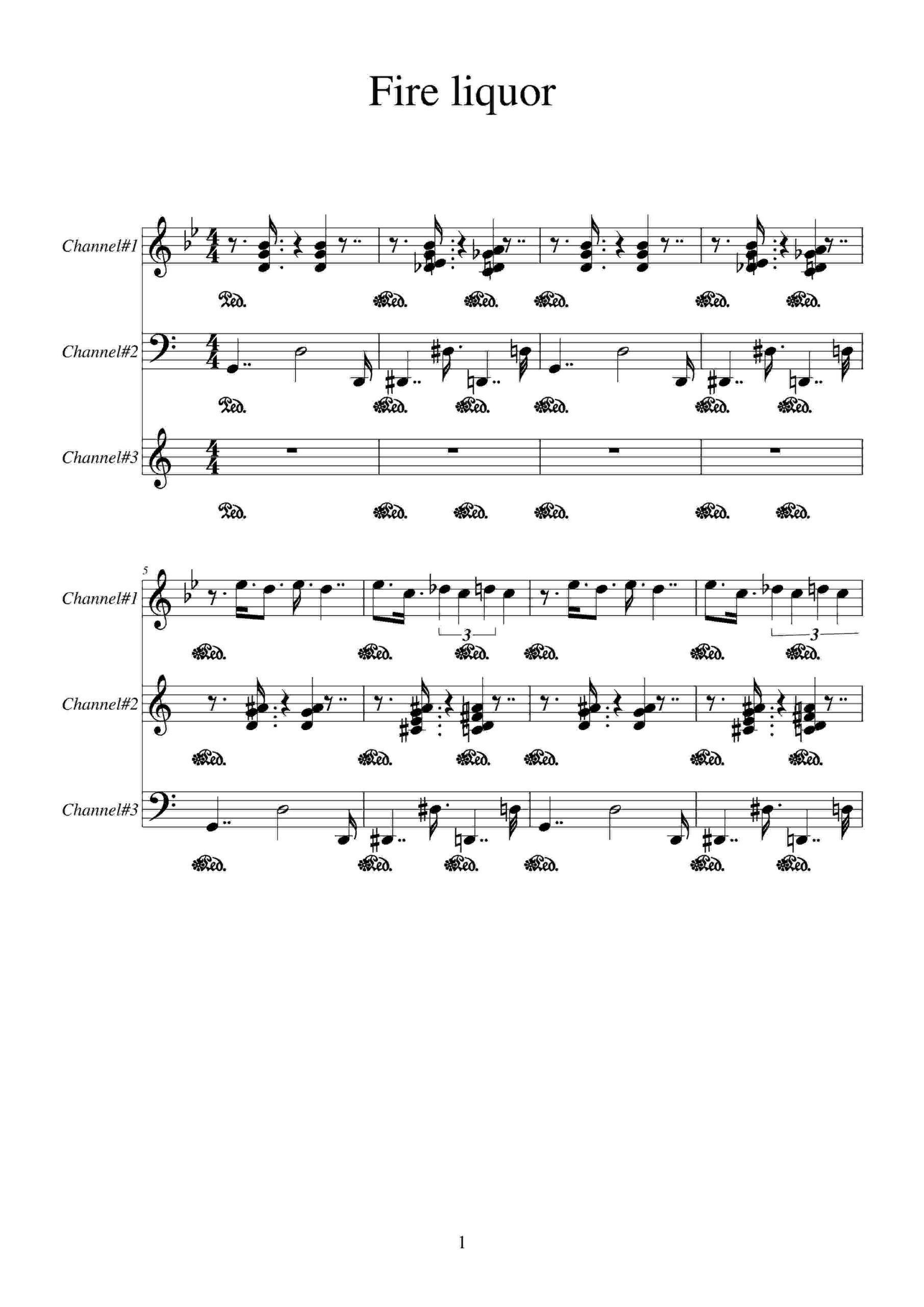 1人で強いお酒を飲んでる時のジャズ楽譜「Fire liquor」 | ピアノ塾